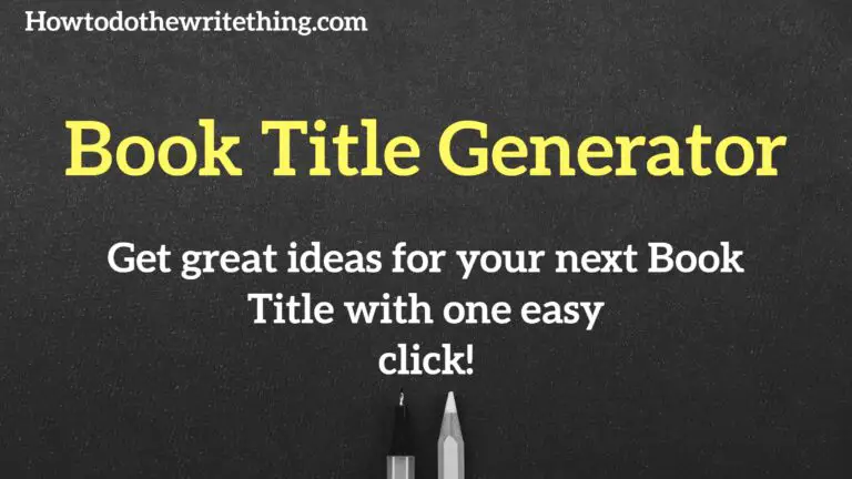 Book Title Generator - How to Do the Write Thing